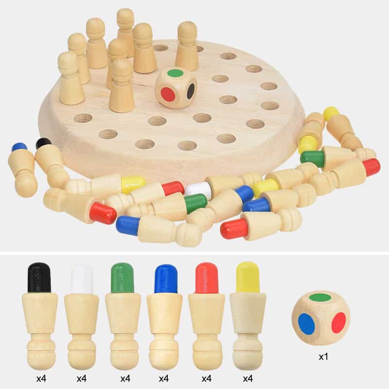 Wooden Memory Chess Game | MessyGame.com
